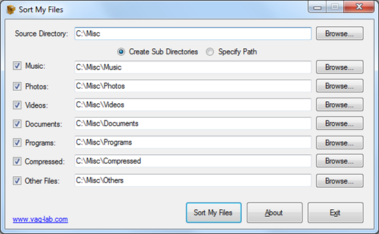 Automatically sort files into folders by filetype and music by artist ...